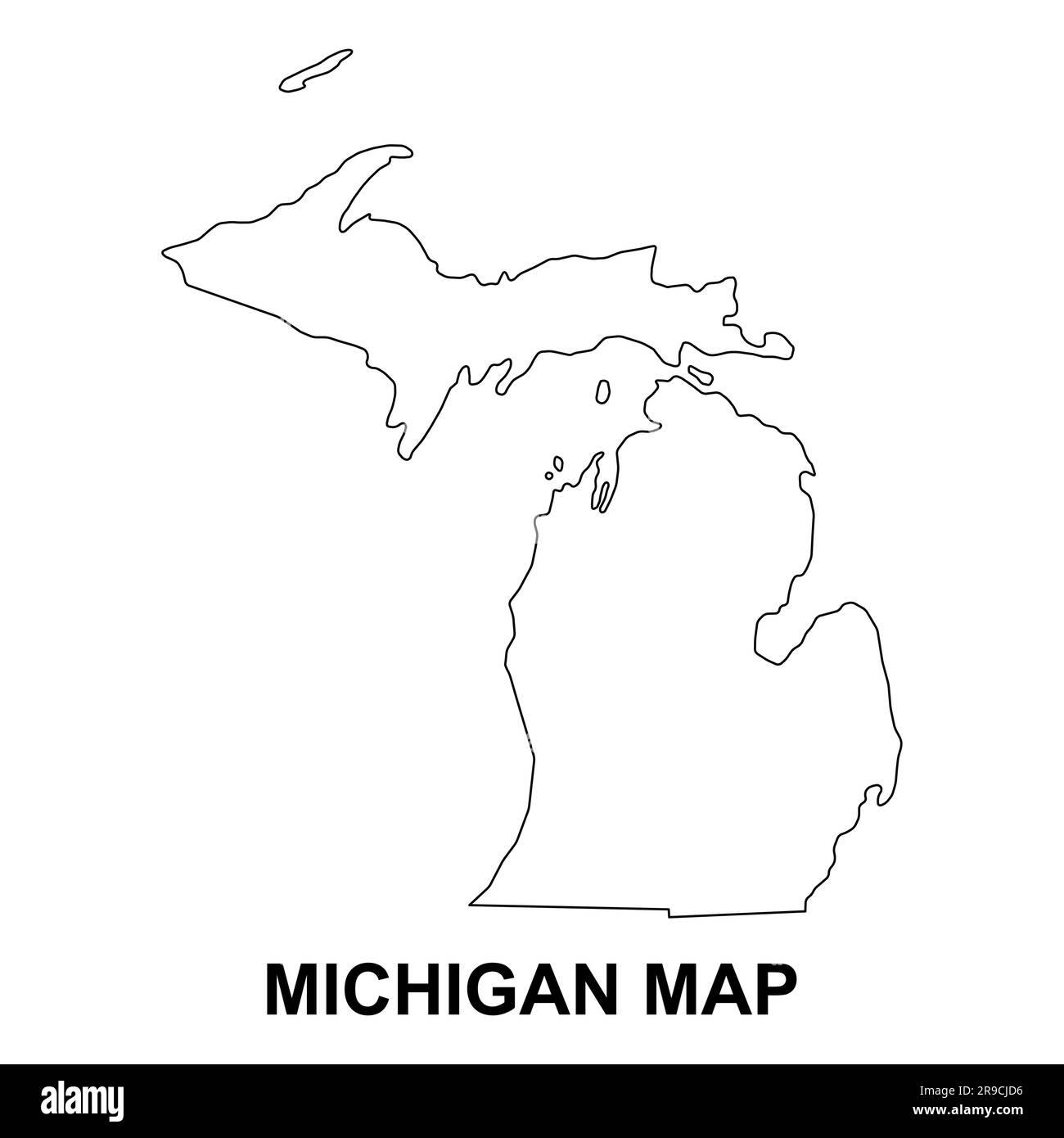 Michigan county map Black and White Stock Photos & Images - Alamy