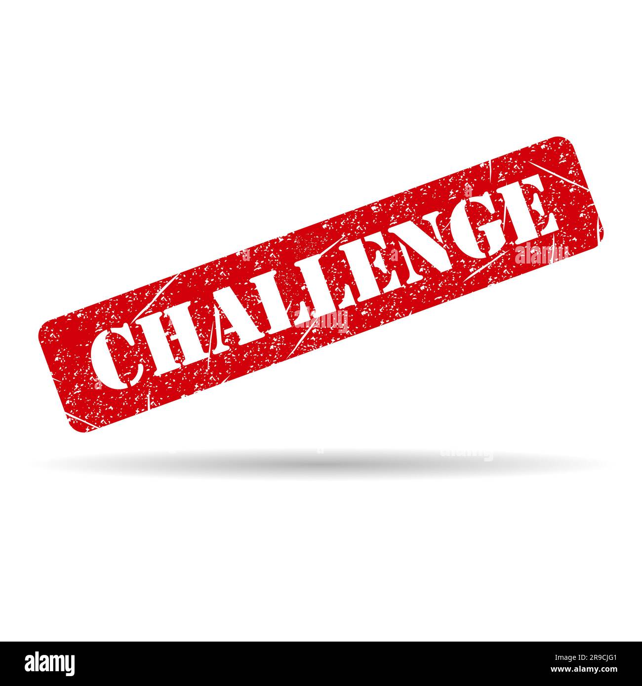 Challenge stamp symbol shadow, label sticker sign button, text banner ...