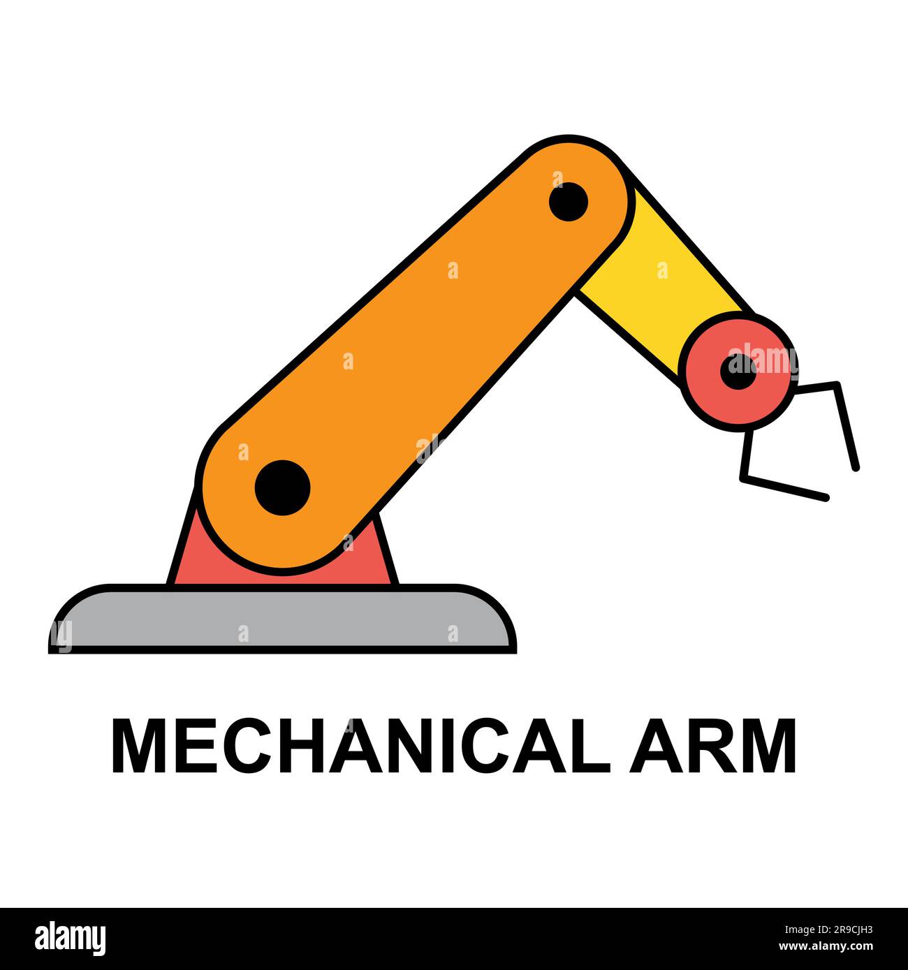 Mechanical robot arm machine icon, technology hydraulic robotic hand ...