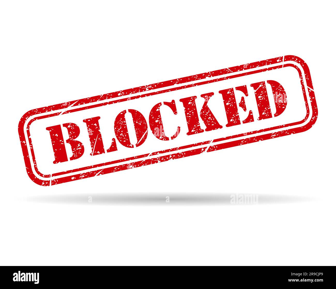 Blocked stamp symbol shadow, label sticker sign button, text banner ...