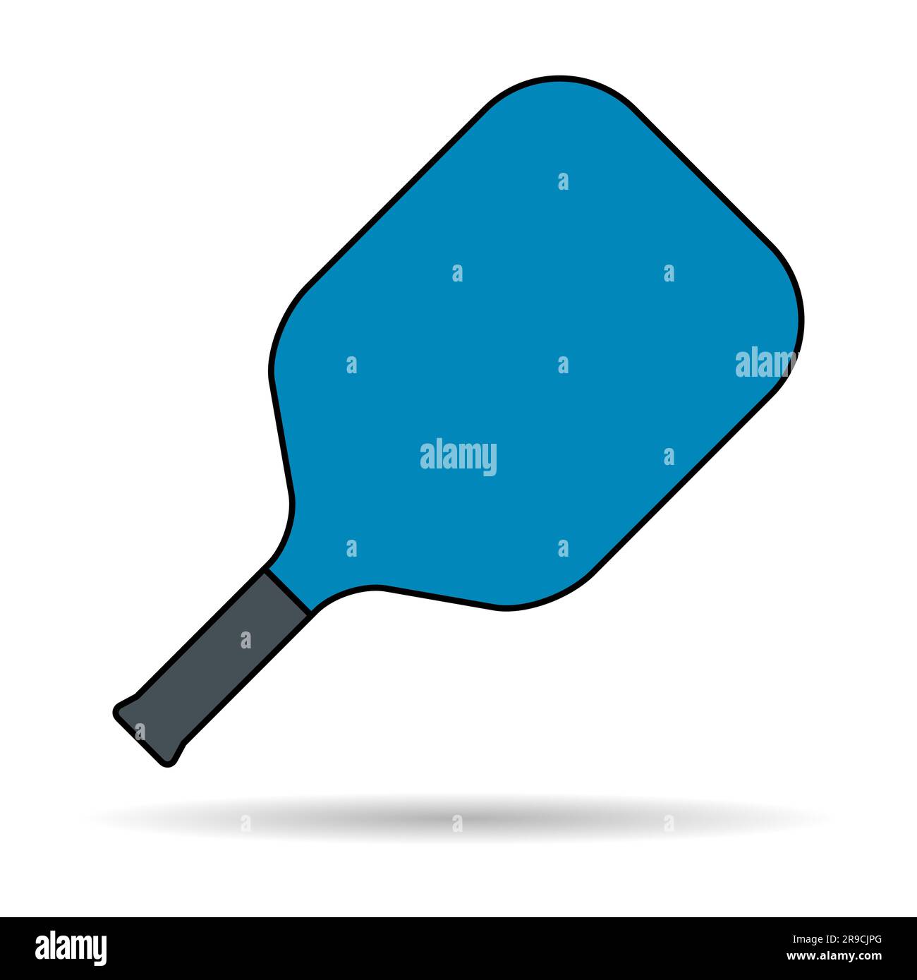 Pickleball racket sport, indoor paddle shadow icon, web flat symbol ...