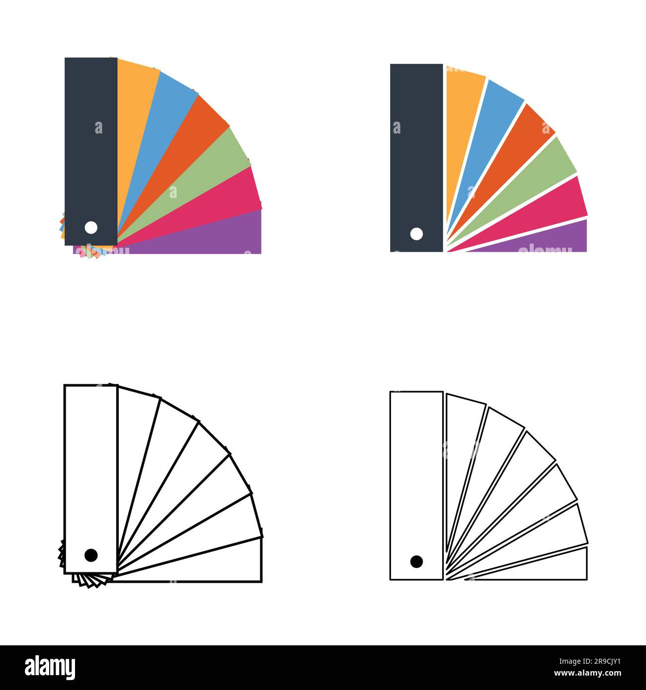 Set of Pantone color icon, colorful graphic catalog symbol, color ...