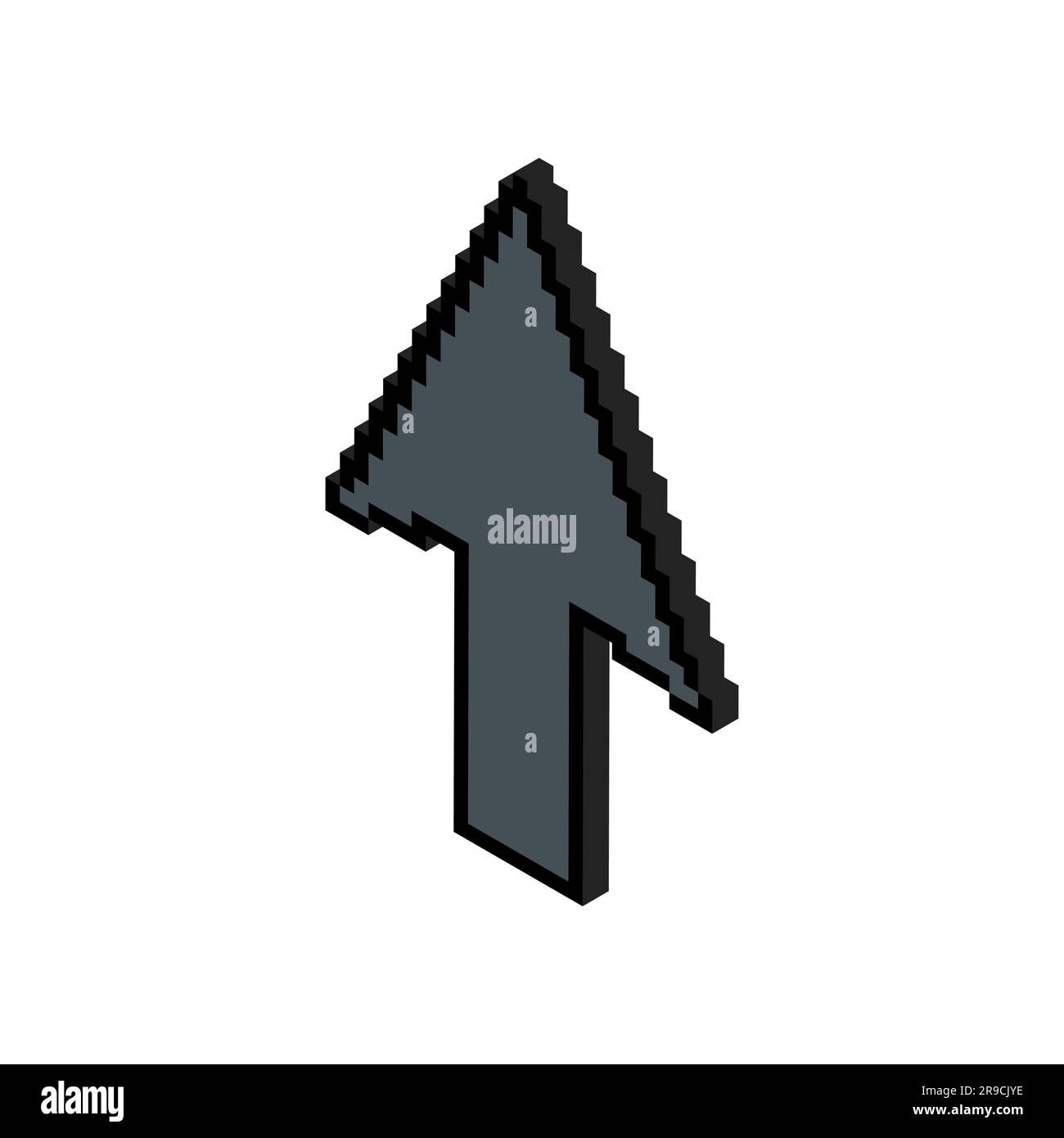 Arrow isometric pixel icon, web cursor click mouse symbol, computer pointer vector illustration ...