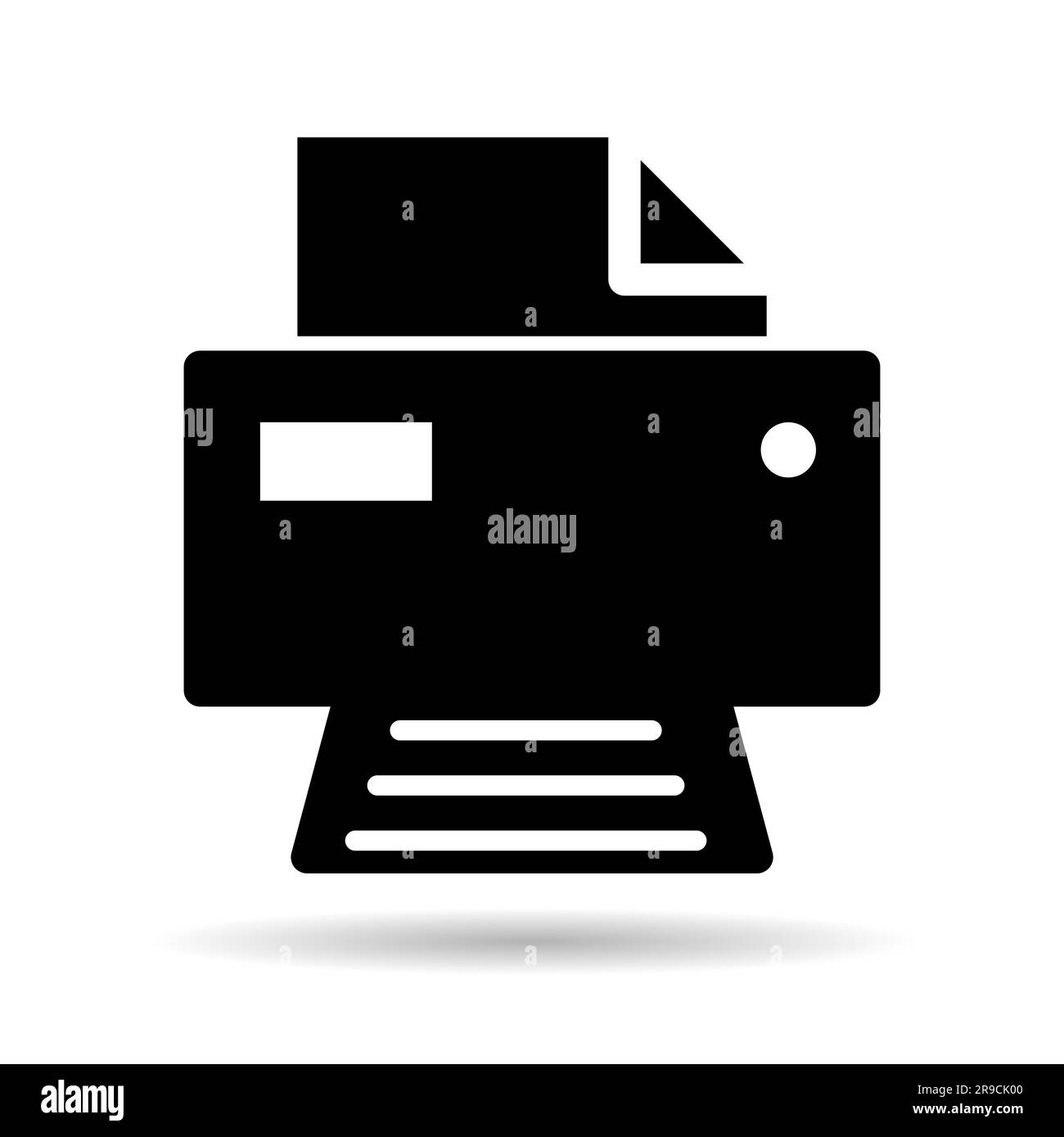 Printer document web shadow icon, printout machine technology flat sign ...
