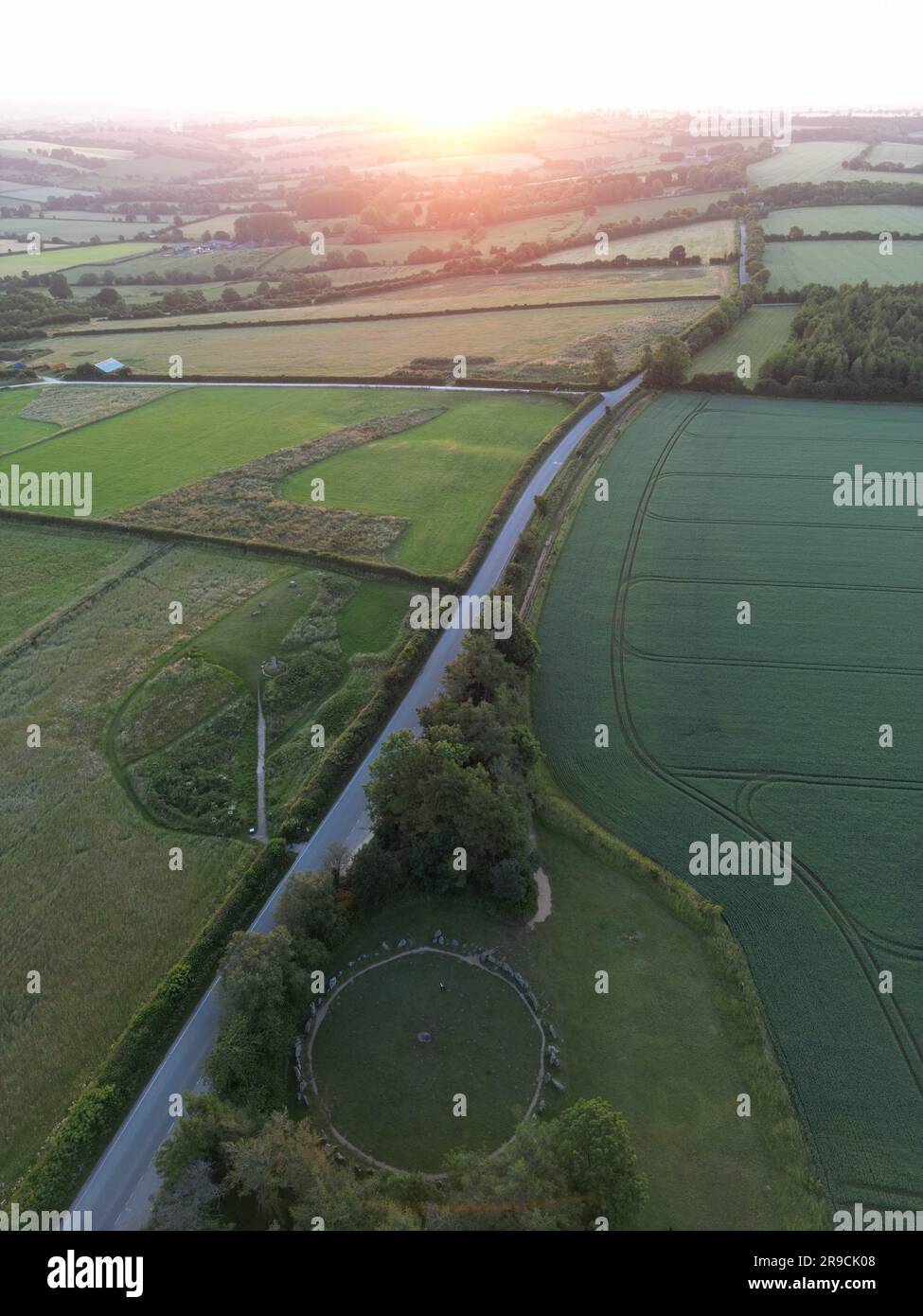 The Rollright Stones aerial photo Stock Photo - Alamy