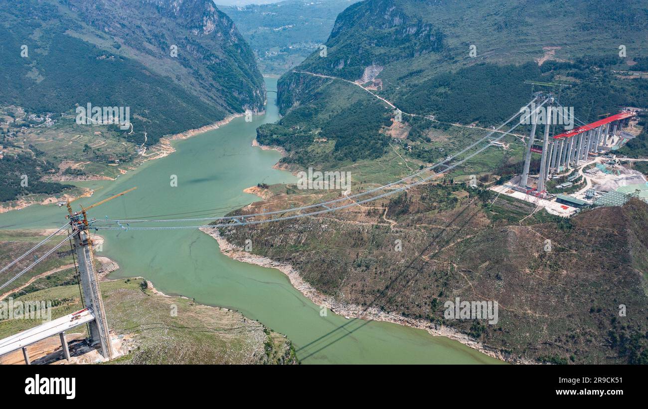 Qinglong. 25th June, 2023. This aerial photo taken on June 25, 2023 ...