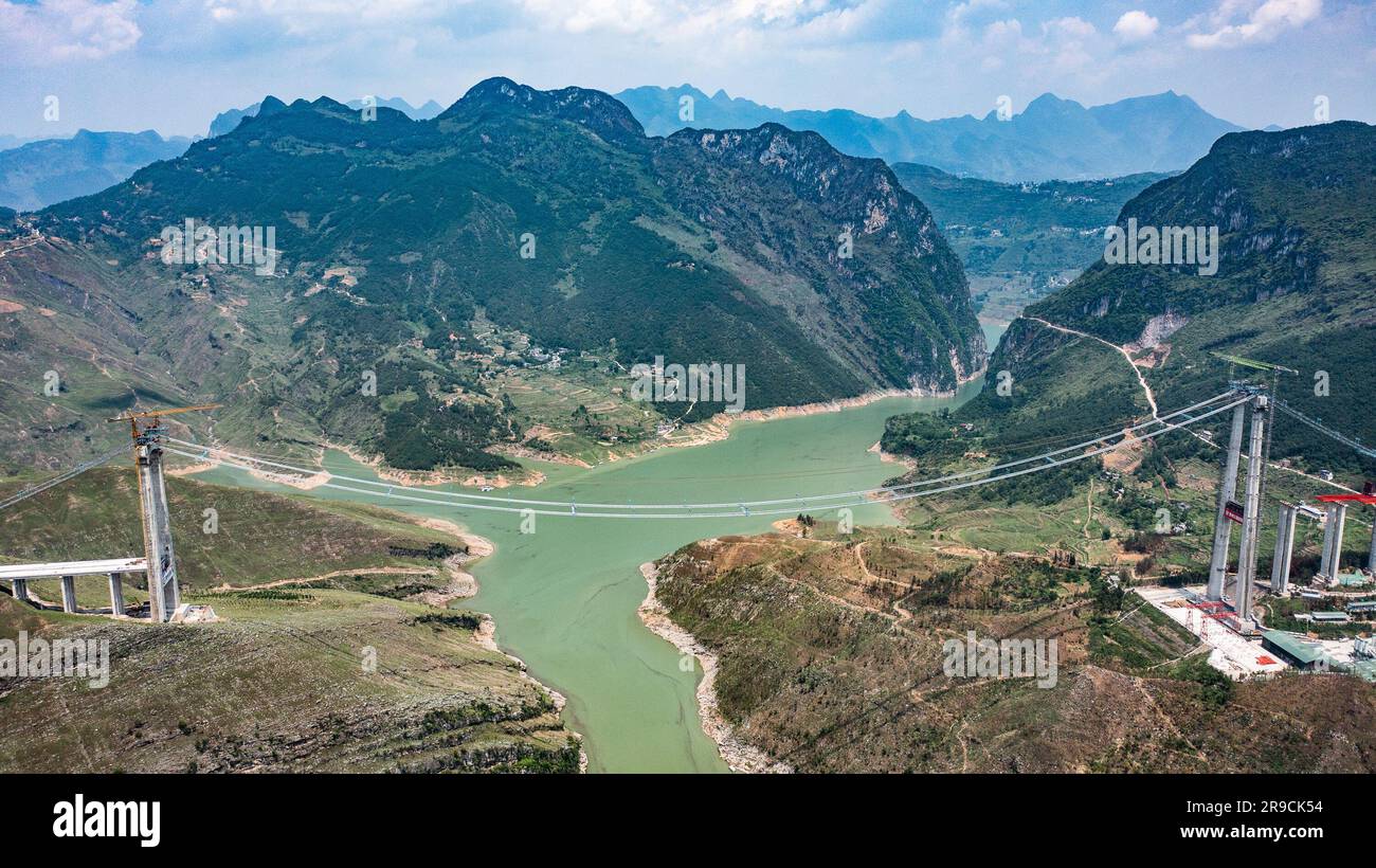 Qinglong. 25th June, 2023. This aerial photo taken on June 25, 2023 ...