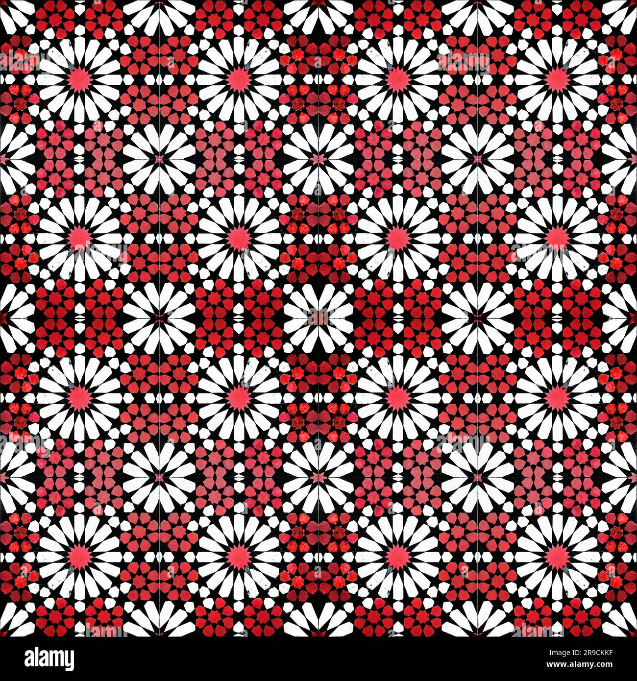 Andalusian style islamic ceramic tiles seamless pattern, geometric ...