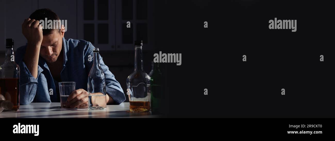 Sad man drinks vodka from hi-res stock photography and images - Alamy