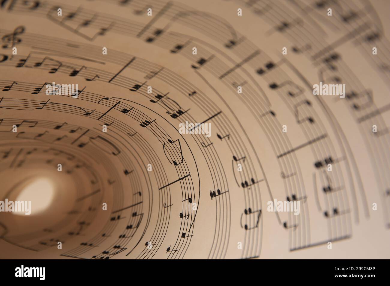 Closeup view of sheet with music notes Stock Photo - Alamy