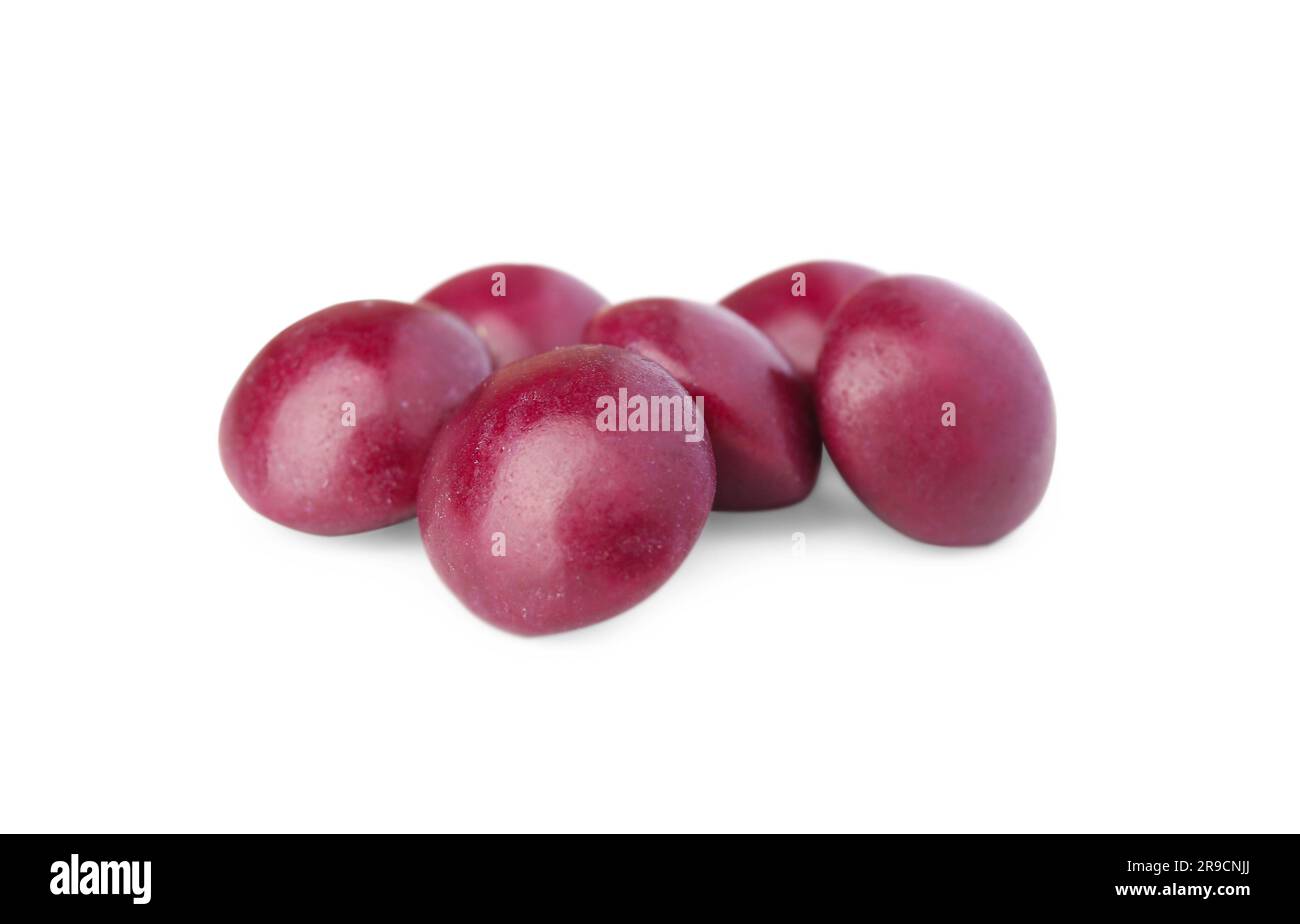 Tasty color chewing gums isolated on white Stock Photo - Alamy