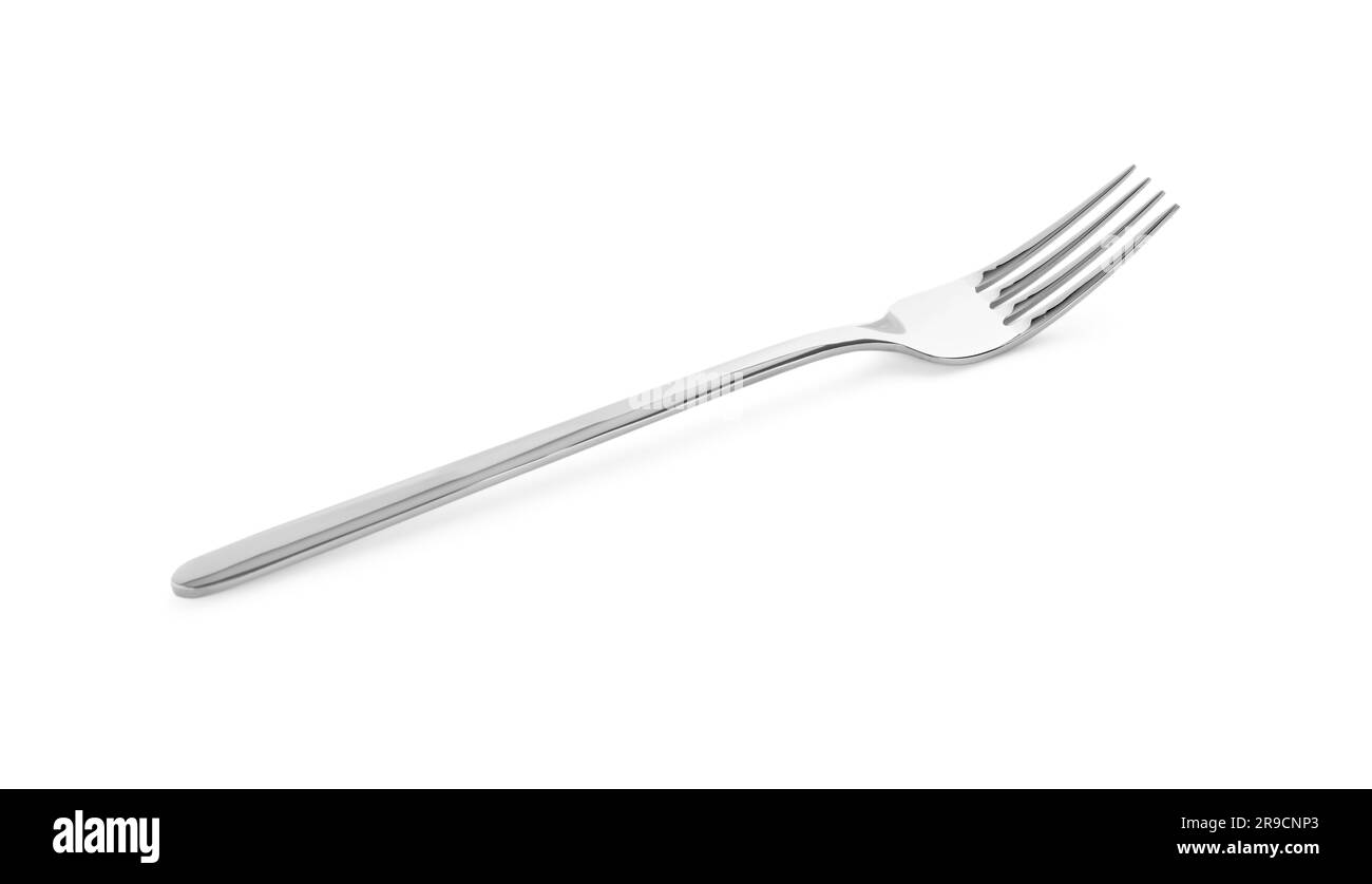 One shiny metal fork isolated on white Stock Photo - Alamy