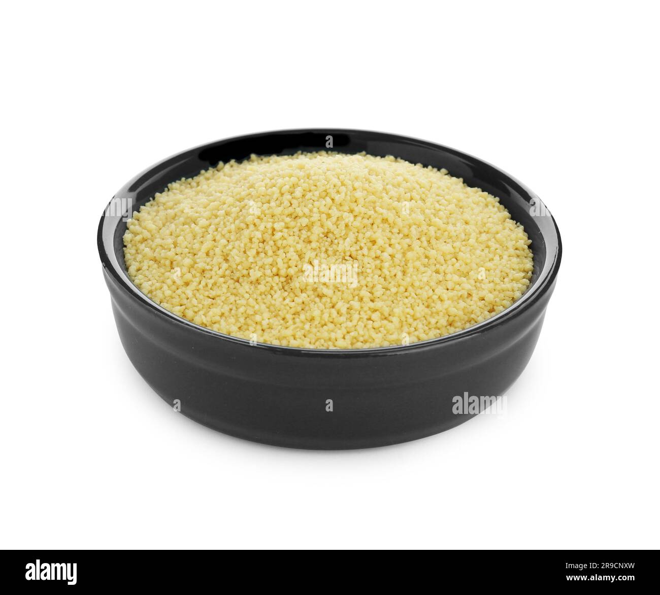 Bowl of raw couscous isolated on white Stock Photo - Alamy