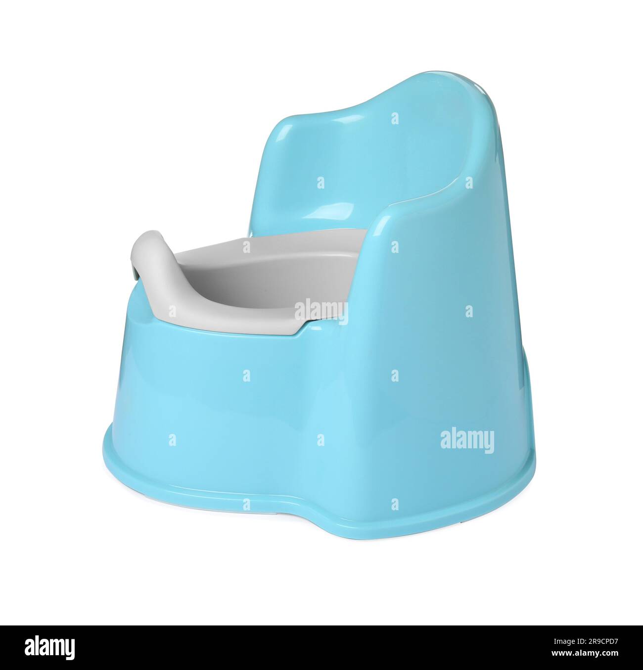 Light blue baby potty isolated on white. Toilet training Stock Photo ...