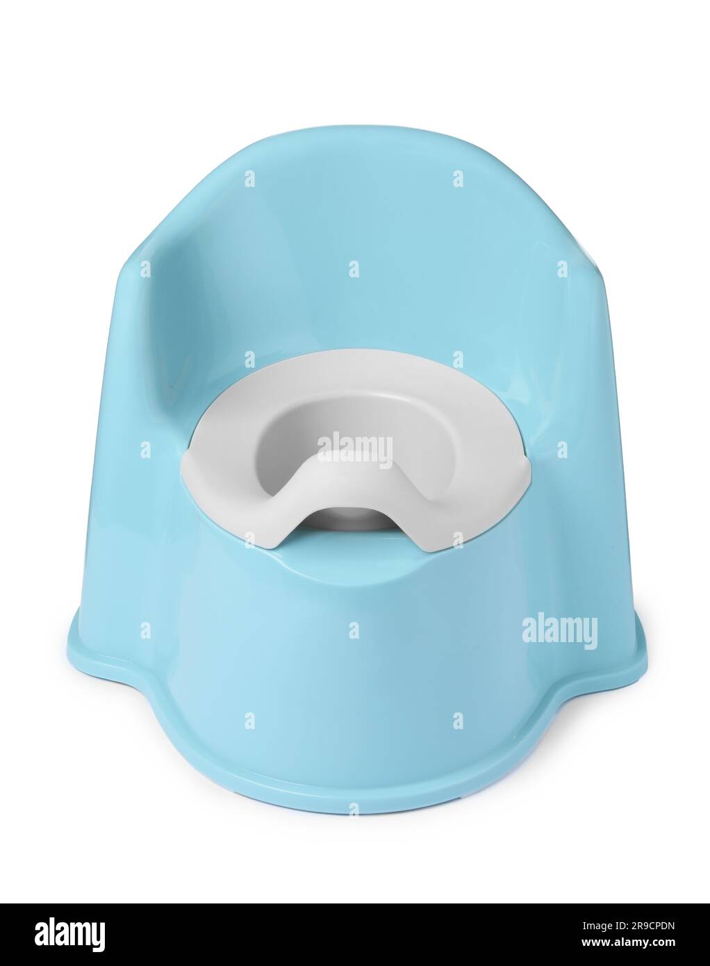 Light blue baby potty isolated on white. Toilet training Stock Photo ...