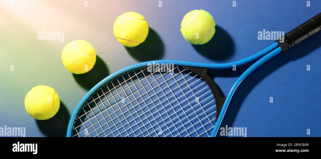Tennis racket balls banner design hi-res stock photography and images ...