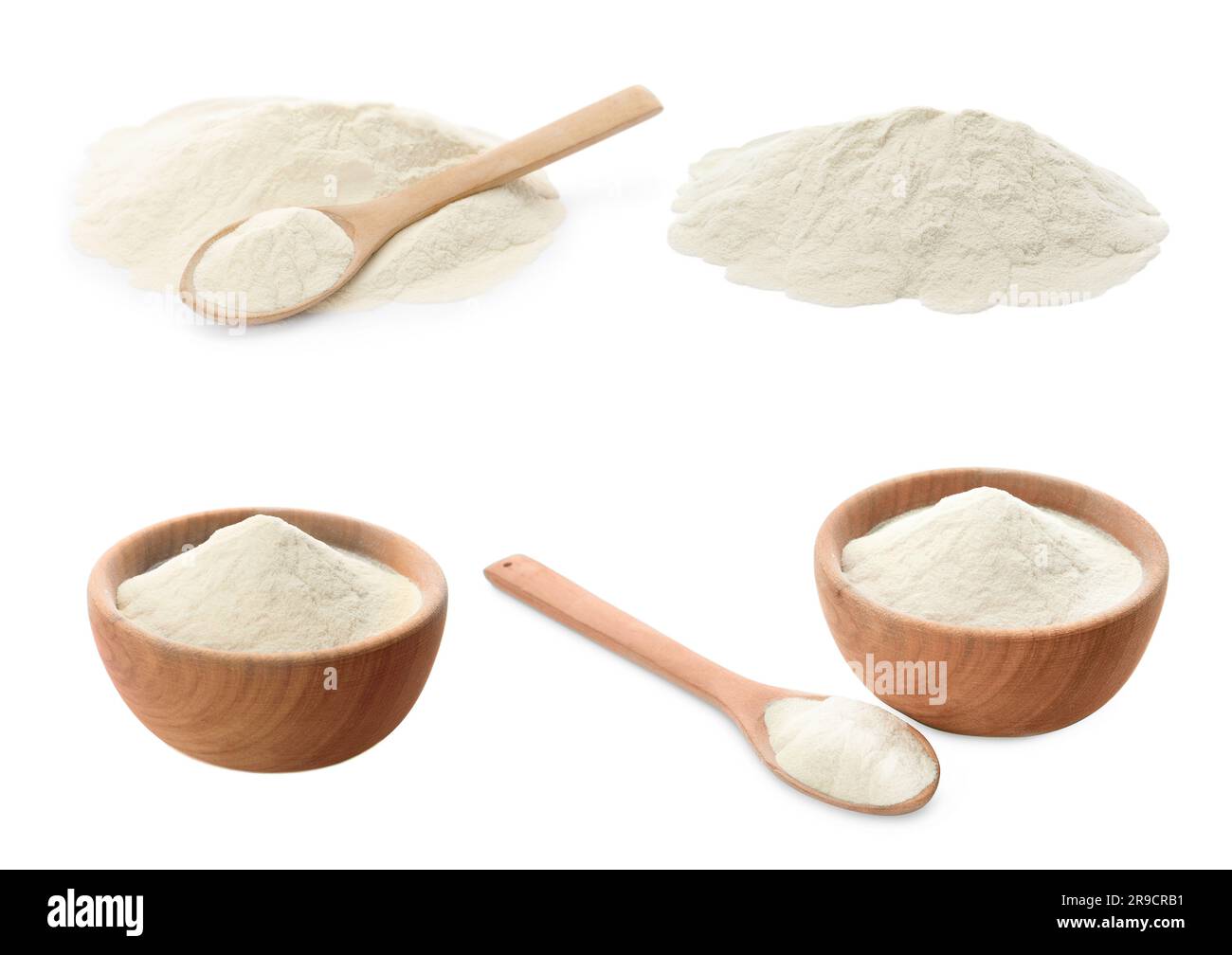 Set with agar-agar powder isolated on white Stock Photo - Alamy