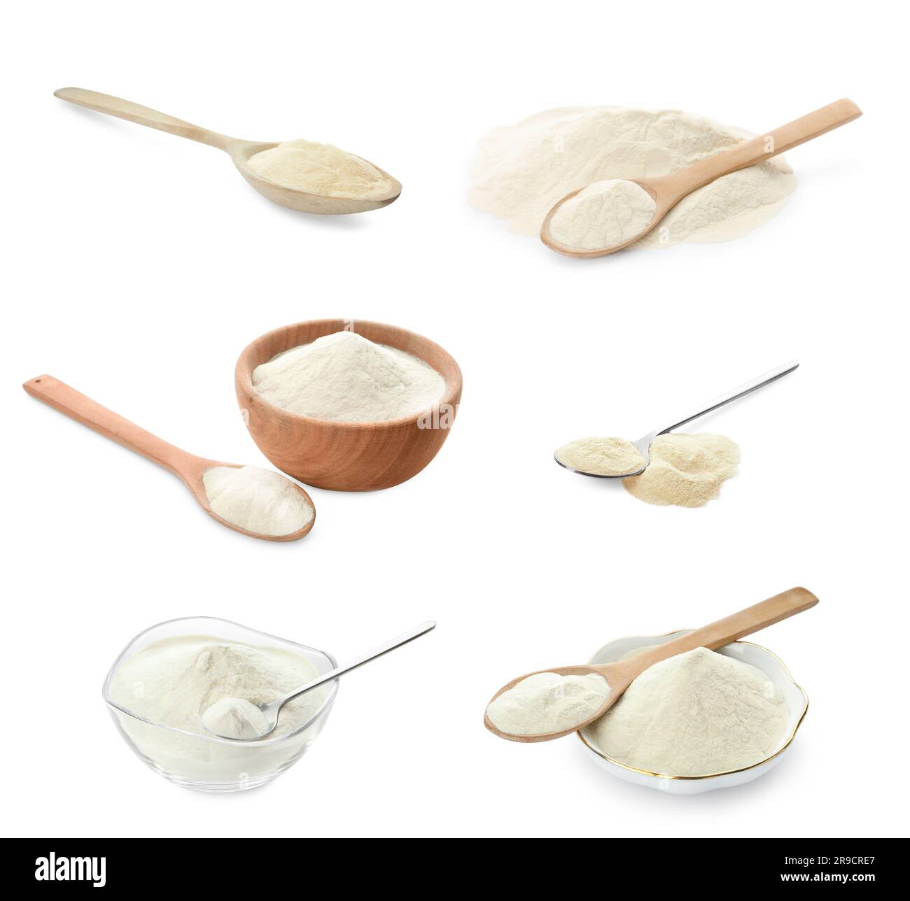 Set with agar-agar powder isolated on white Stock Photo - Alamy