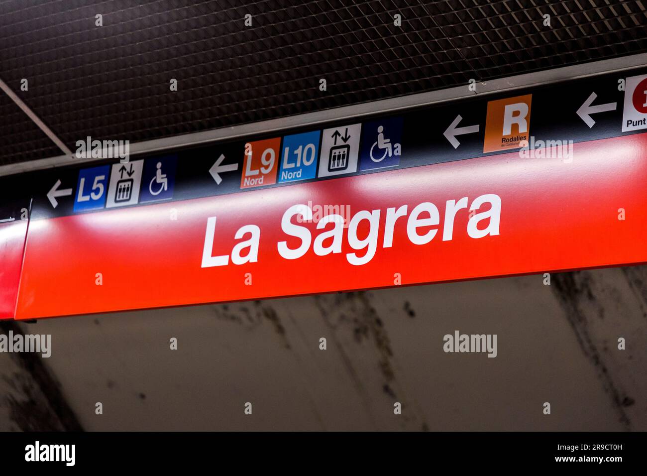 Barcelona, Spain - FEB 13, 2022: : Inside of La Sagrera station of ...