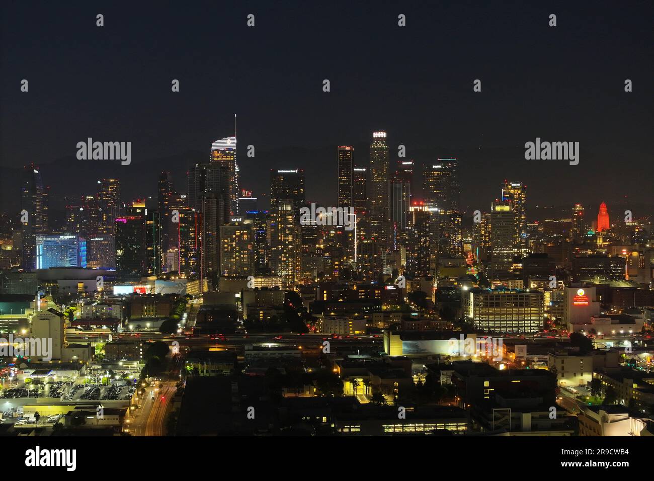 A general overall aerial view of the downtown skyline, Sunday, June 25 ...