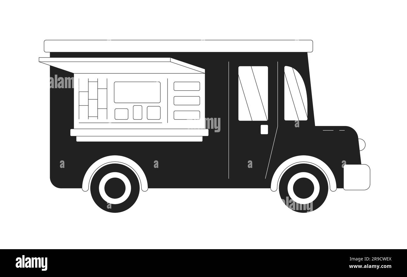 Violet food truck flat monochrome flat vector object Stock Vector Image ... Violet food truck flat monochrome flat vector object Stock Vector Image ...