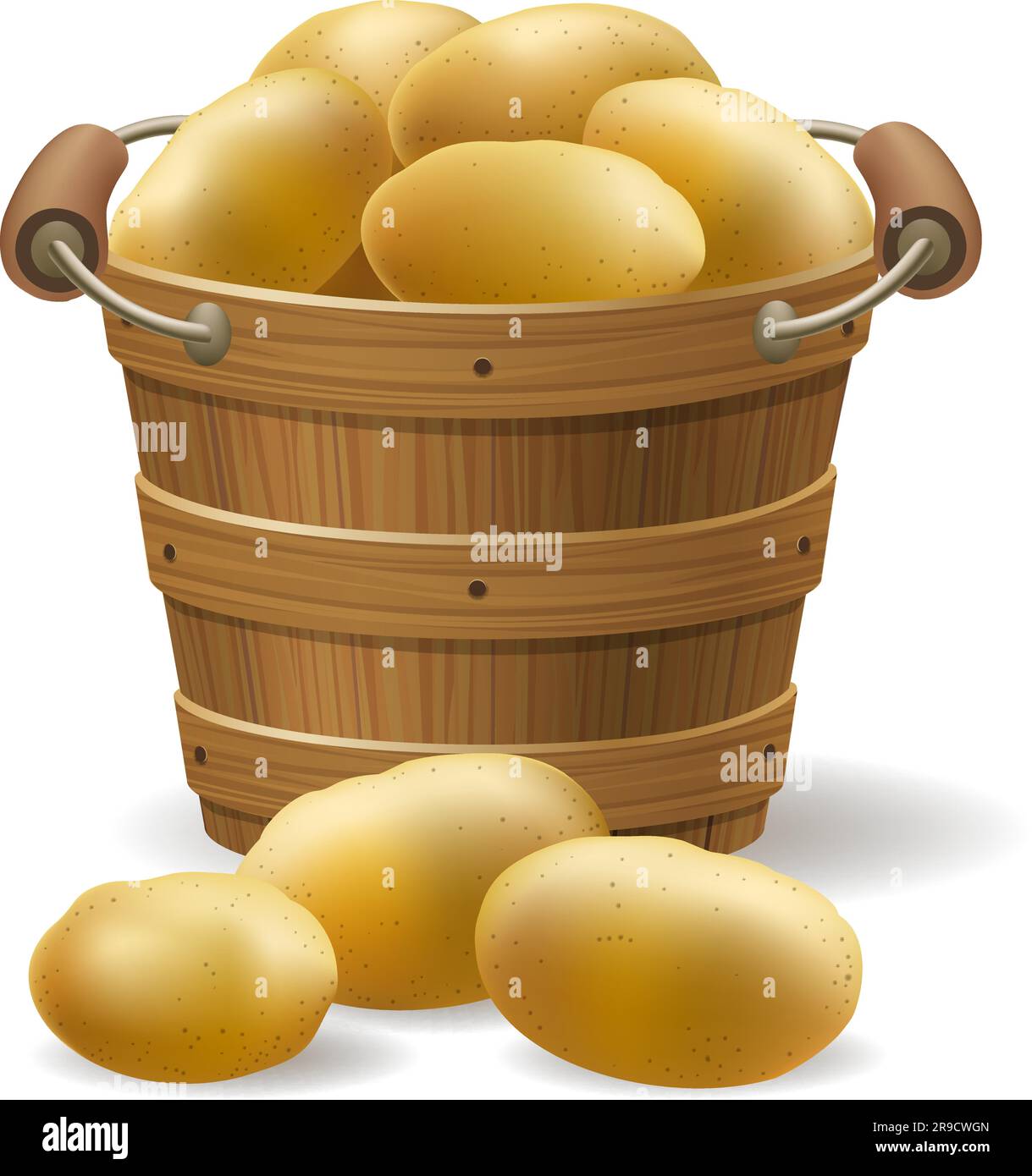 Wooden potato basket cartoon Stock Vector Image & Art - Alamy
