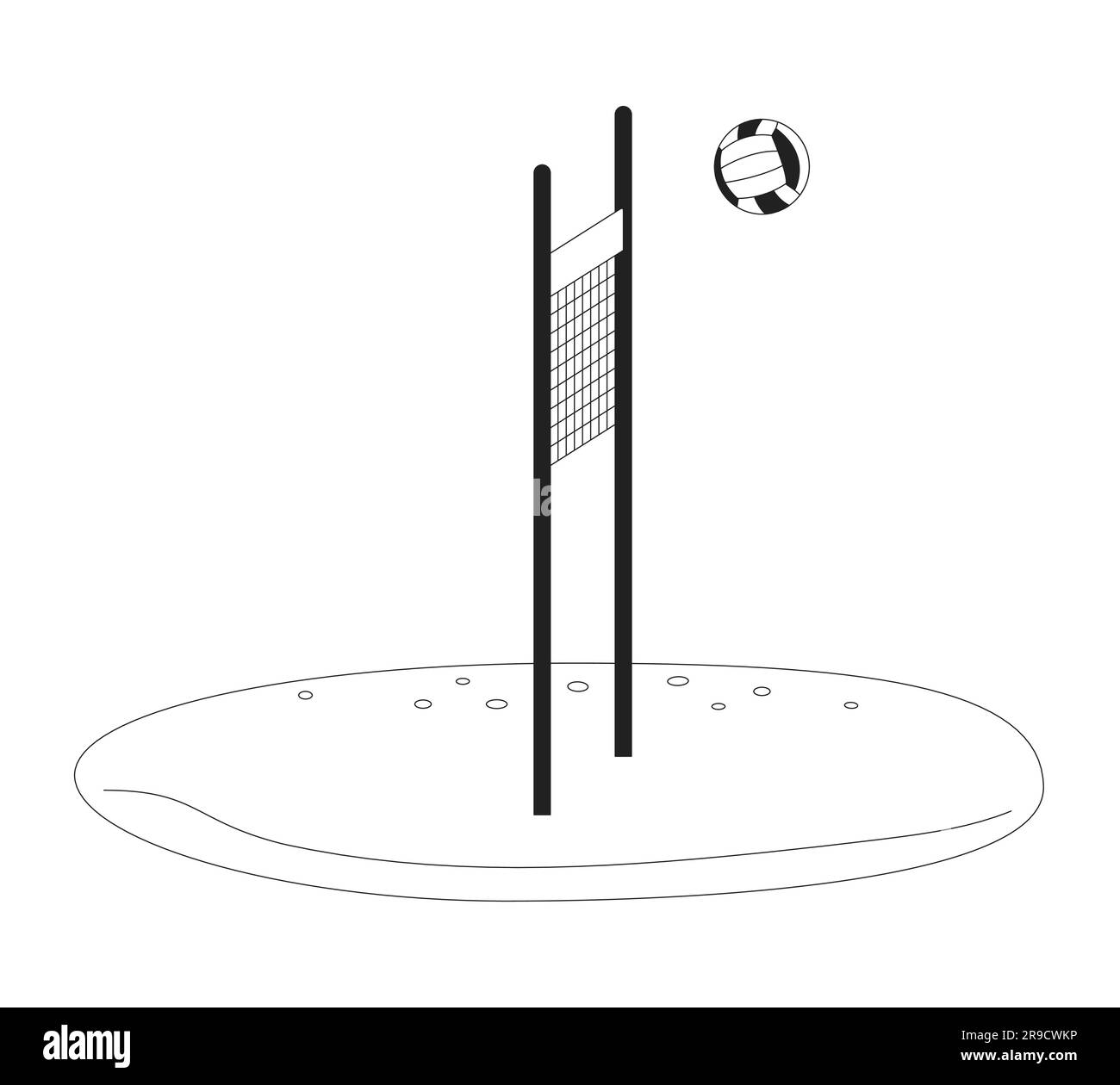 Sand Volleyball Monochrome Flat Vector Object Stock Vector Image And Art Alamy