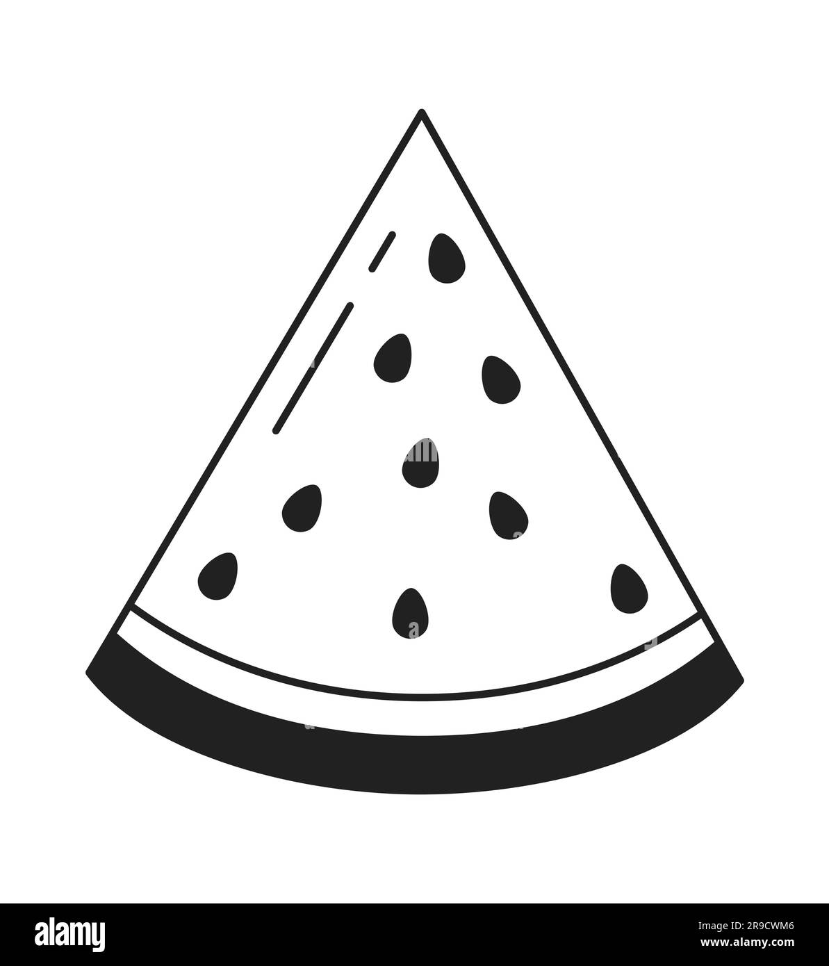 Watermelon Slice Monochrome Flat Vector Object Stock Vector Image And Art