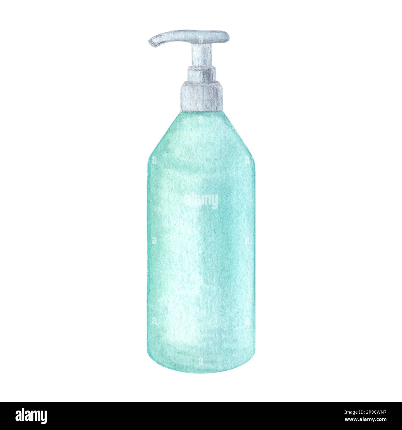 Laundry illustration. Washing gel, liquid soap. Watercolor on a white ...