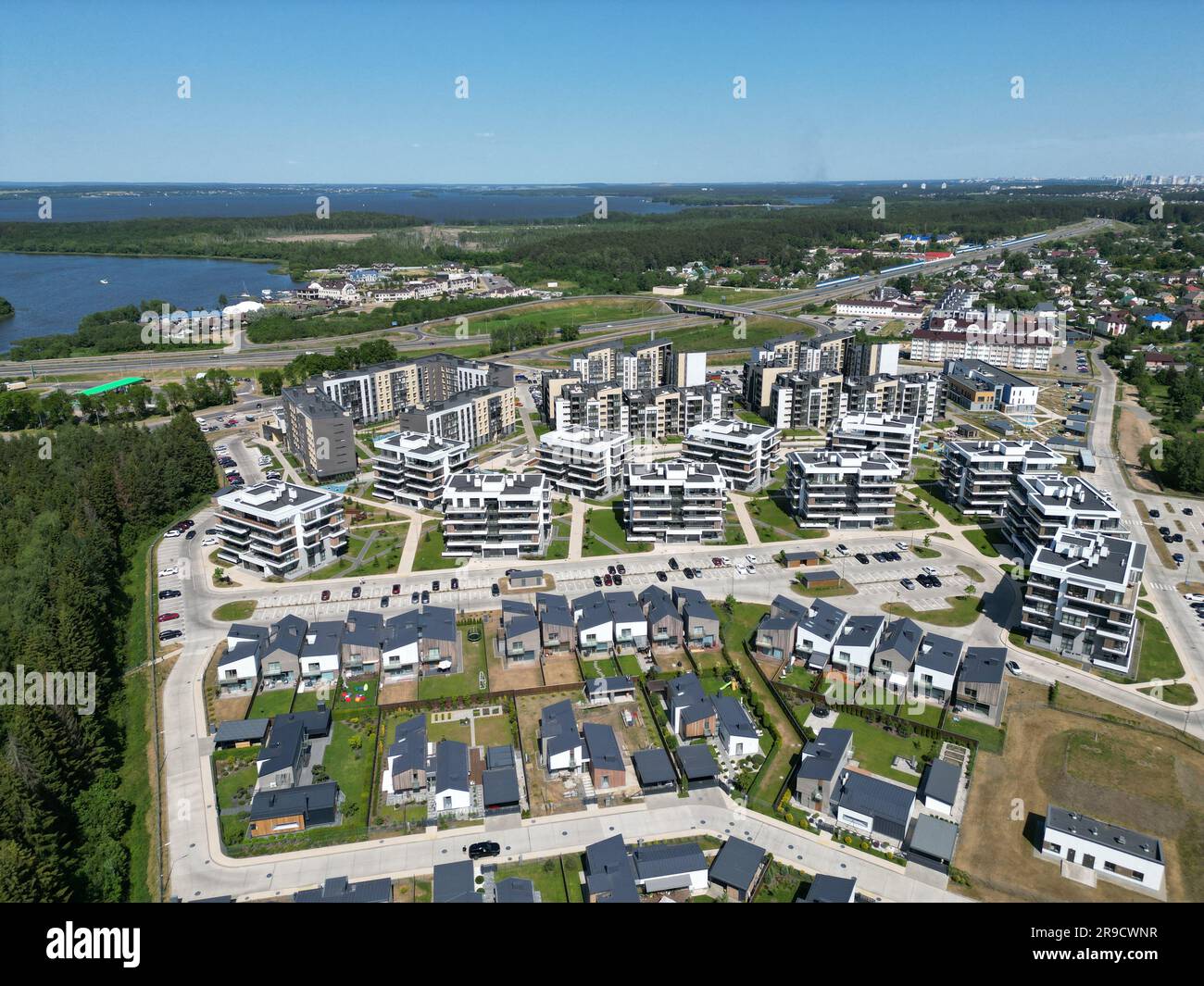 Modern apartment buildings in the Pirs district Stock Photo - Alamy