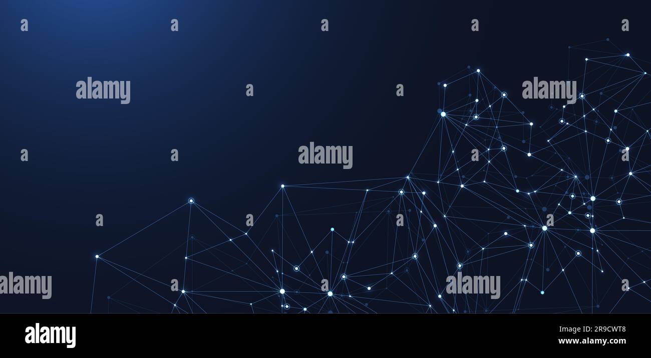 Technology abstract lines and dots connection background. Connection digital data and big data ...