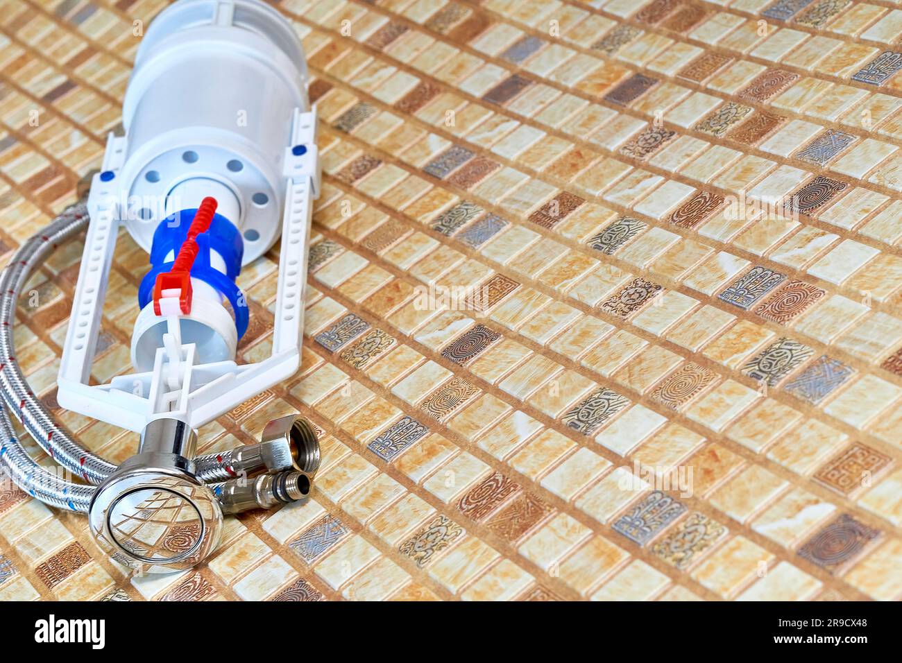 Plumbing. Flexible metal steel faucet hoses, flush mechanism, siphon ...