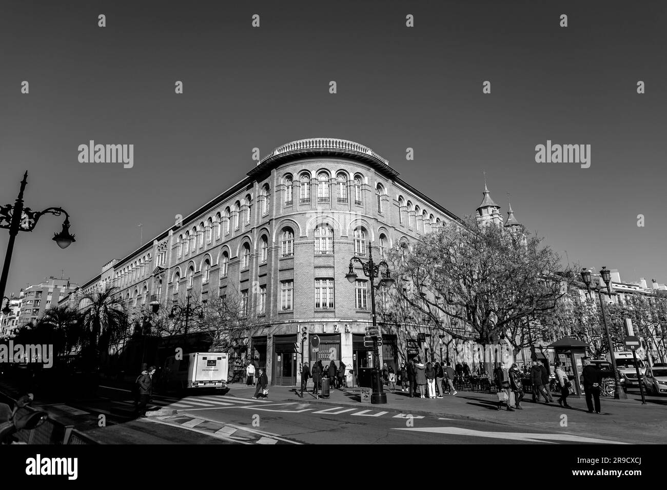 Zaragoza, Spain - February 14, 2022: Generic architecture and street ...