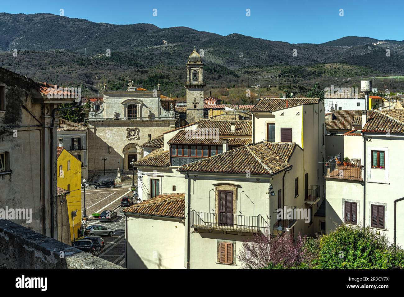 Glimpses from above of the historical center of the medieval town of ...