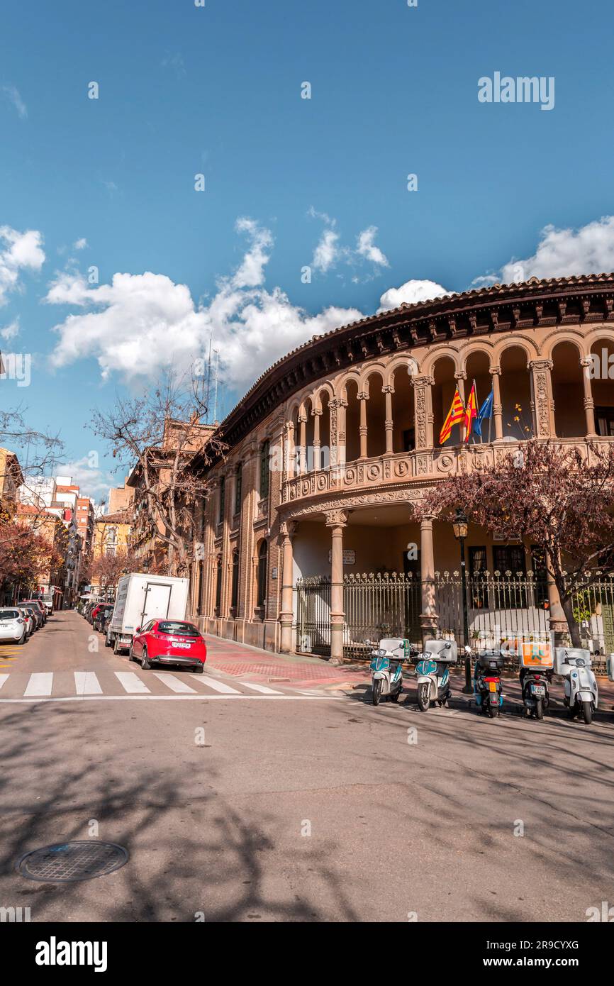 Zaragoza, Spain - February 14, 2022: Generic architecture and street ...