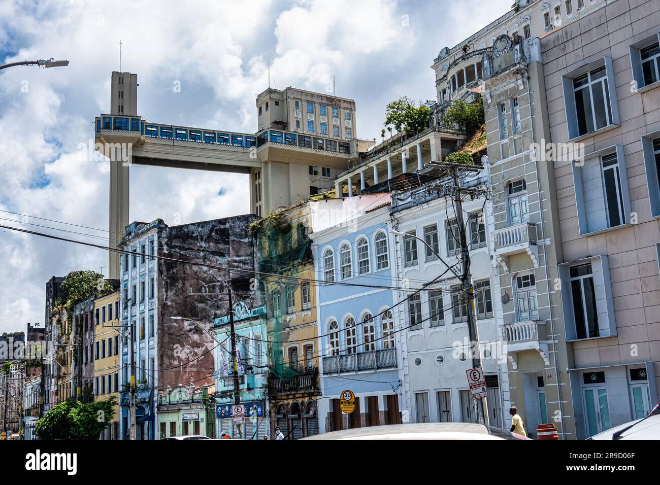 The Elevador Lacerda at Salvador da Bahia in Brazil. Built in 1873 it ...