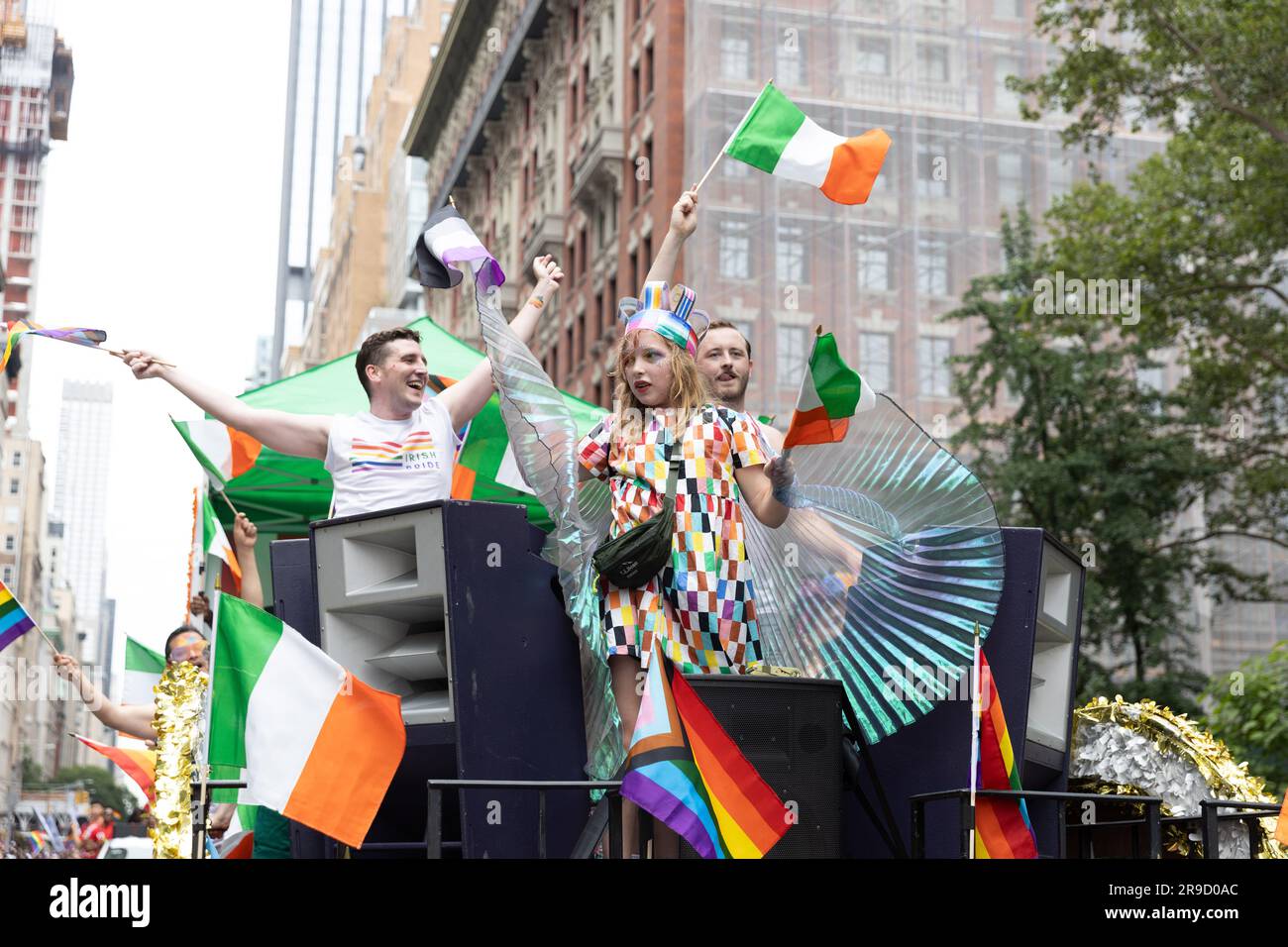 Participants at the LGBTQIA Pride March on June 25, 2023 in New York ...