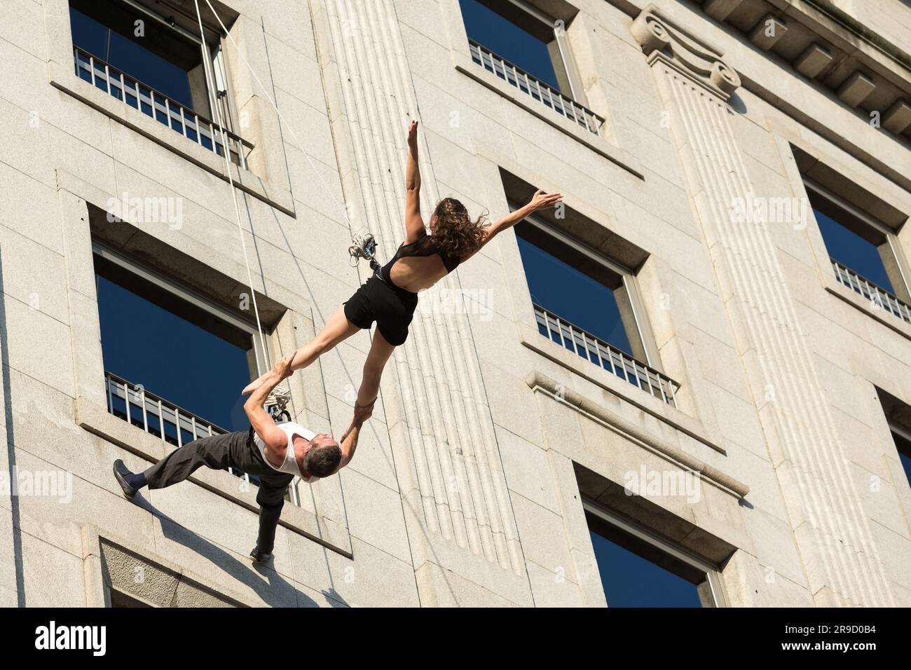 Oviedo, Asturias, northern Spain. CAFCA street art festival. Vertical ...