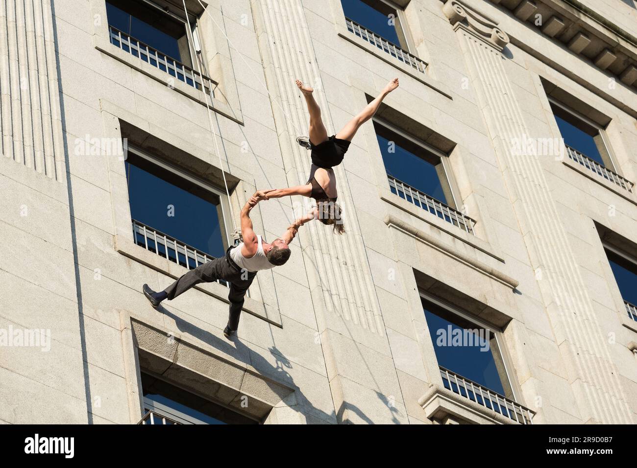 Oviedo, Asturias, northern Spain. CAFCA street art festival. Vertical ...
