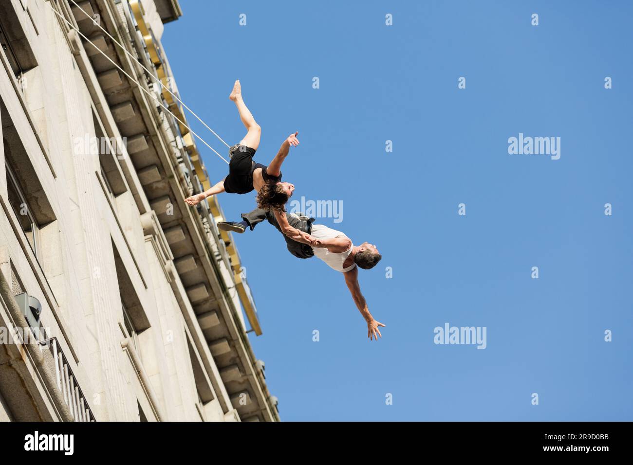 Oviedo, Asturias, northern Spain. CAFCA street art festival. Vertical ...