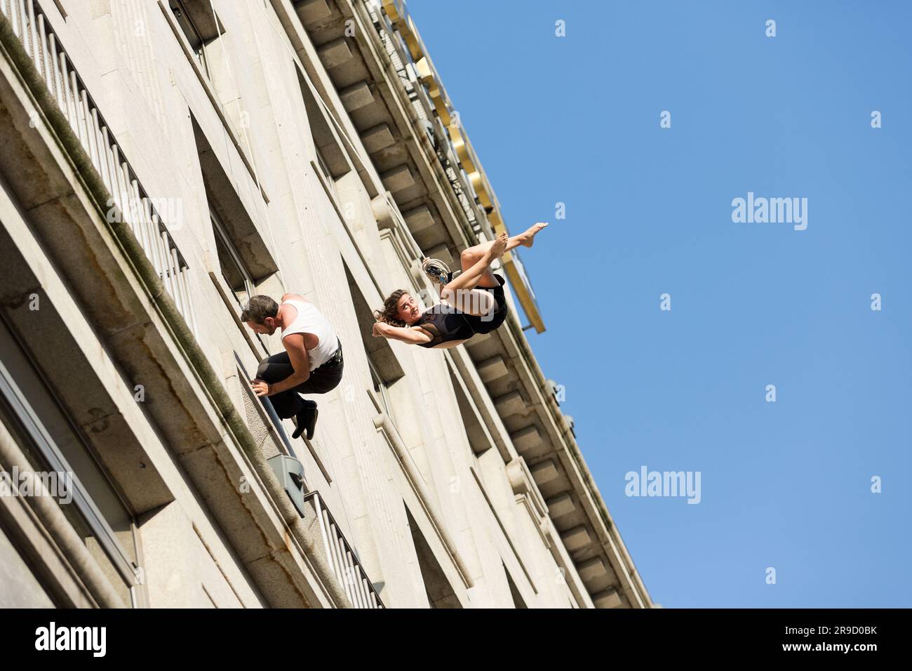 Oviedo, Asturias, northern Spain. CAFCA street art festival. Vertical ...