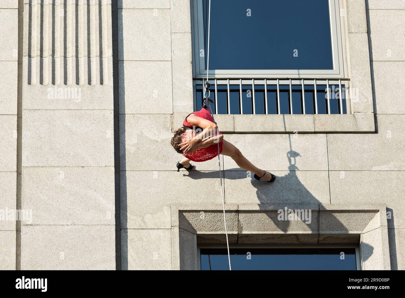 Oviedo, Asturias, northern Spain. CAFCA street art festival. Vertical ...