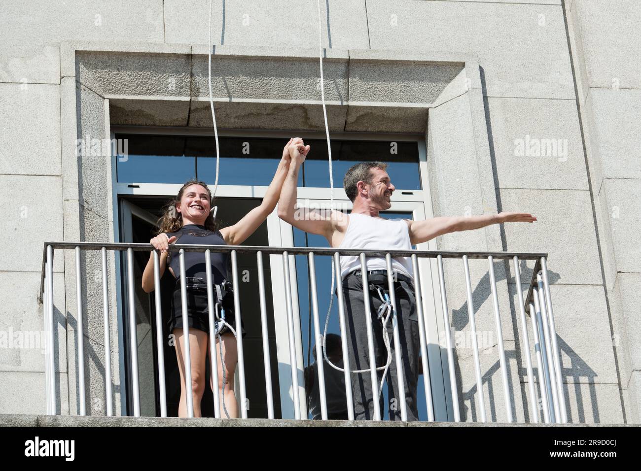 Oviedo, Asturias, northern Spain. CAFCA street art festival. Vertical ...