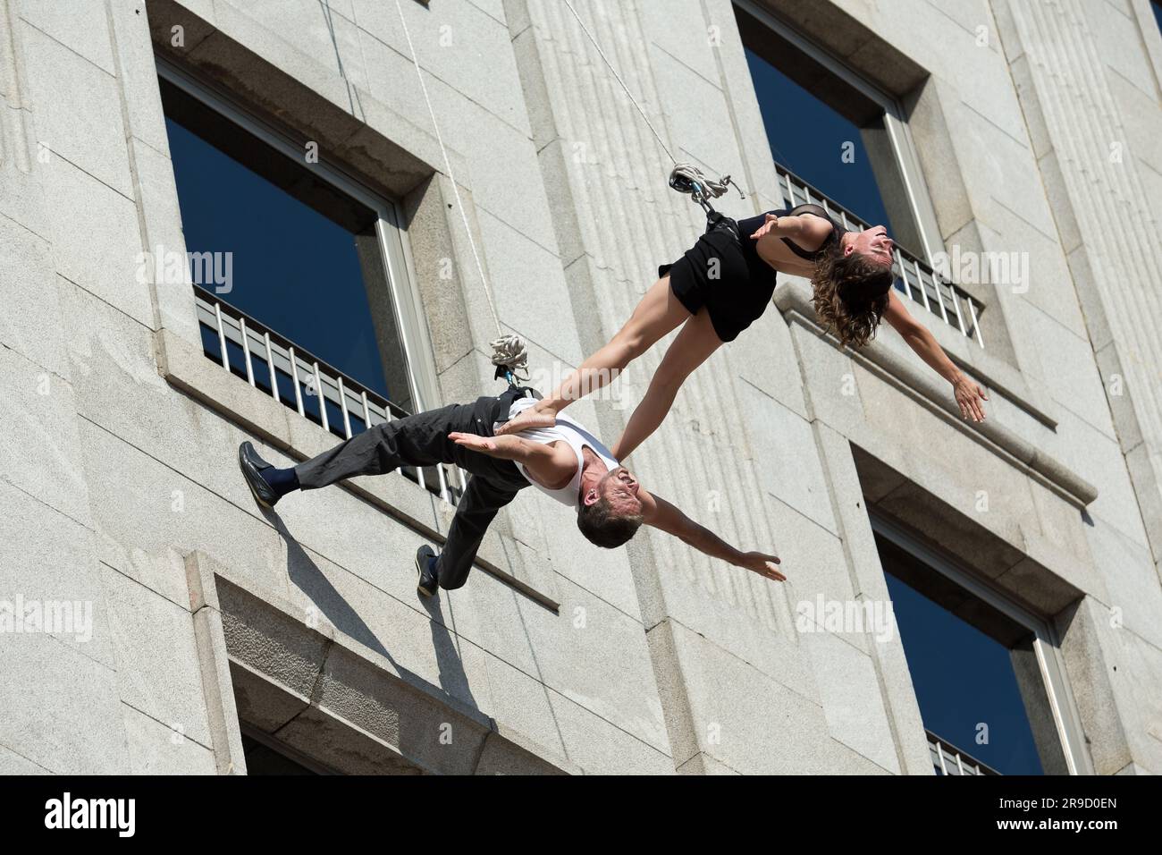 Oviedo, Asturias, northern Spain. CAFCA street art festival. Vertical ...