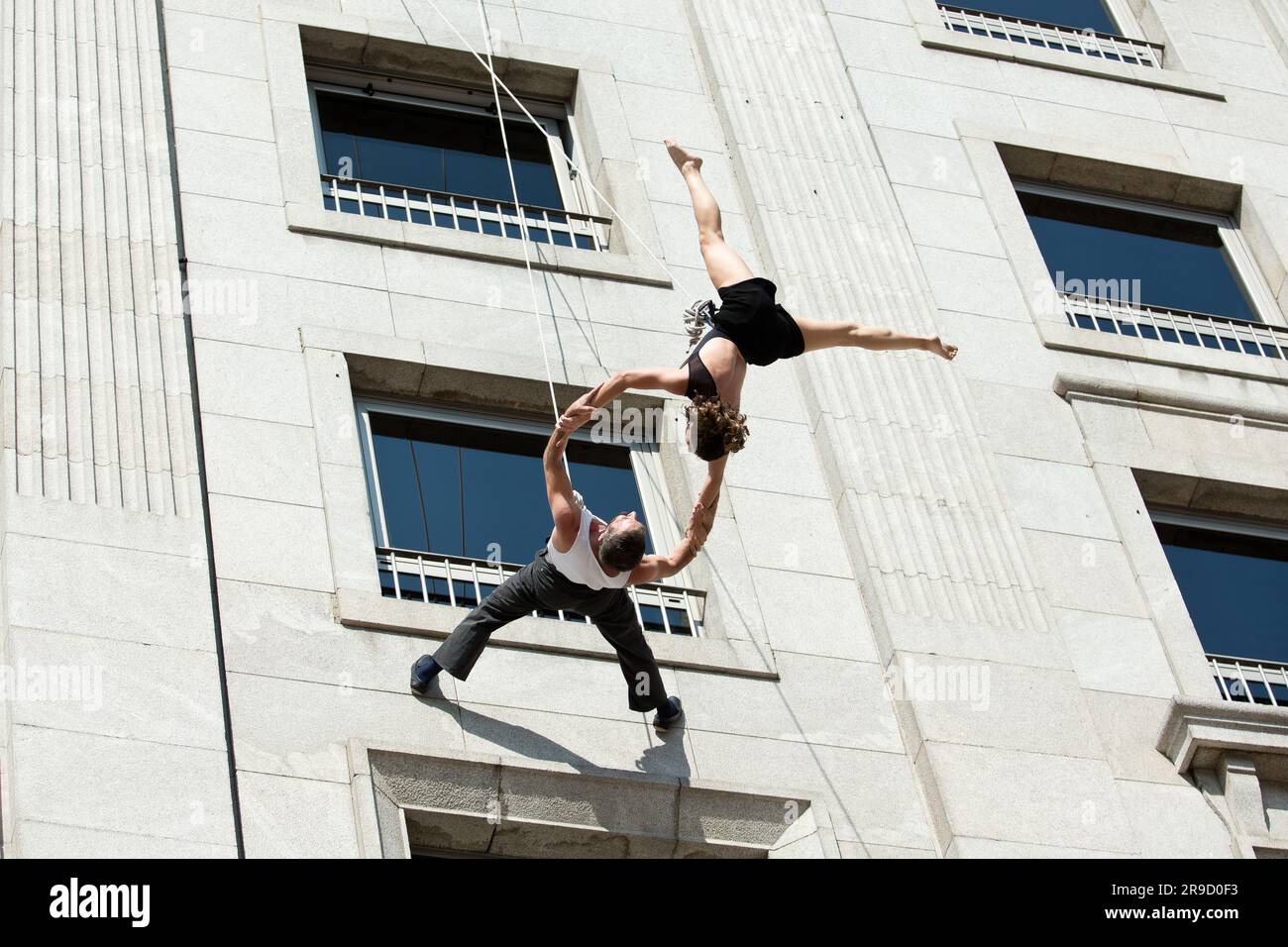Oviedo, Asturias, northern Spain. CAFCA street art festival. Vertical ...