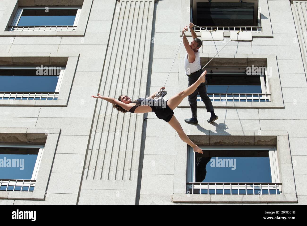 Oviedo, Asturias, northern Spain. CAFCA street art festival. Vertical ...