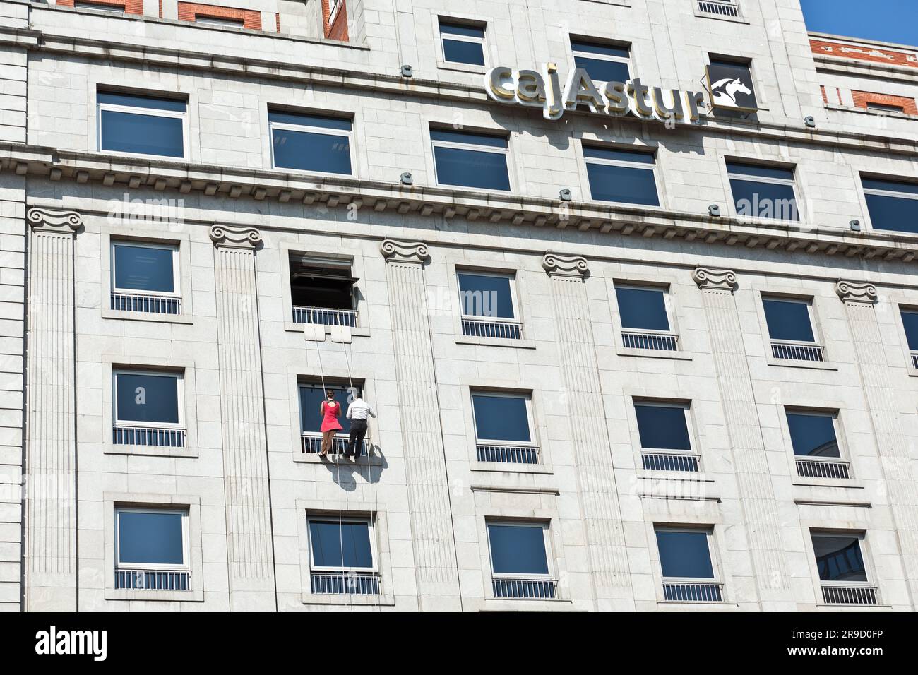 Oviedo, Asturias, northern Spain. CAFCA street art festival. Vertical ...