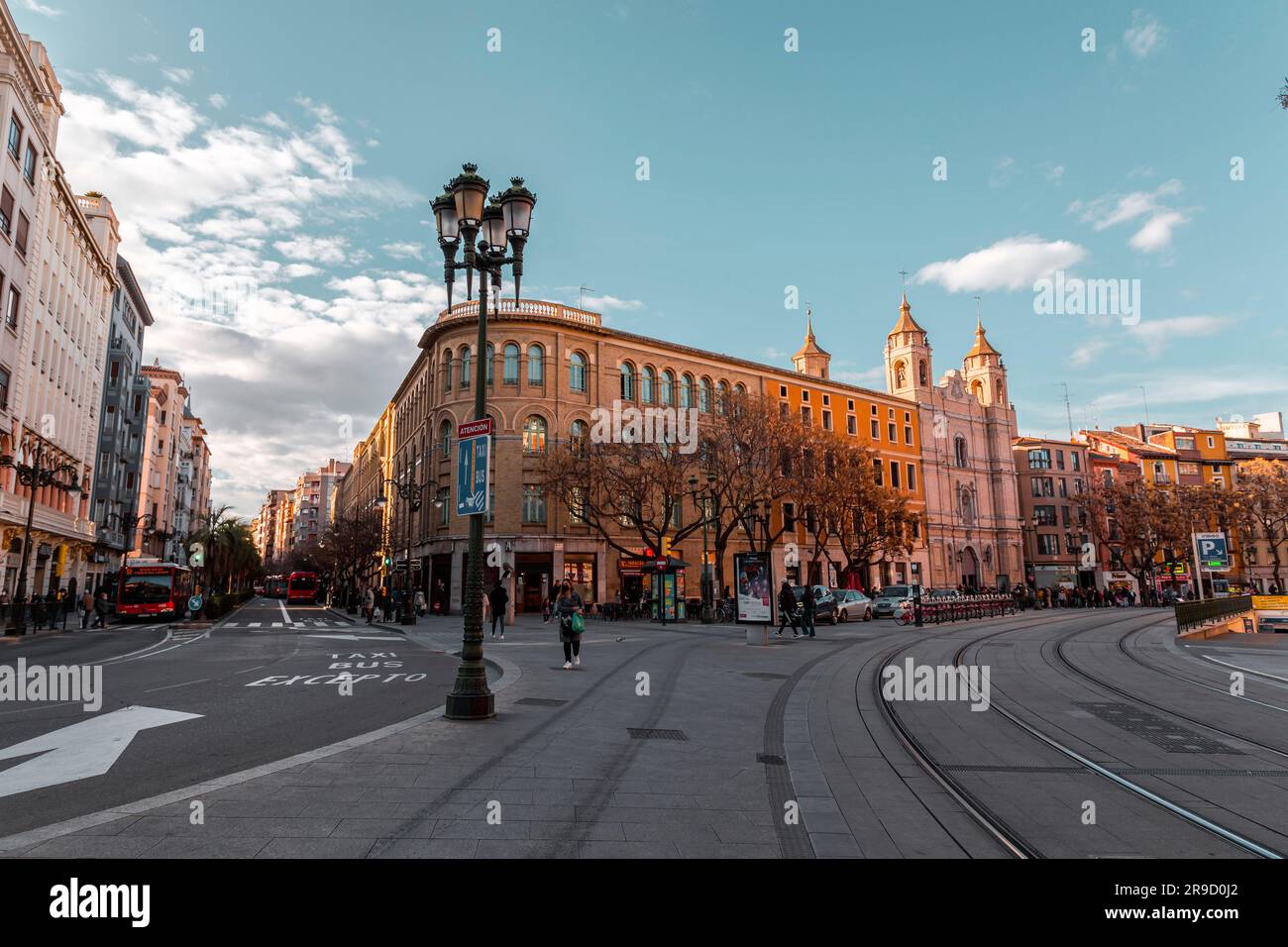 Zaragoza, Spain - February 14, 2022: Generic architecture and street ...