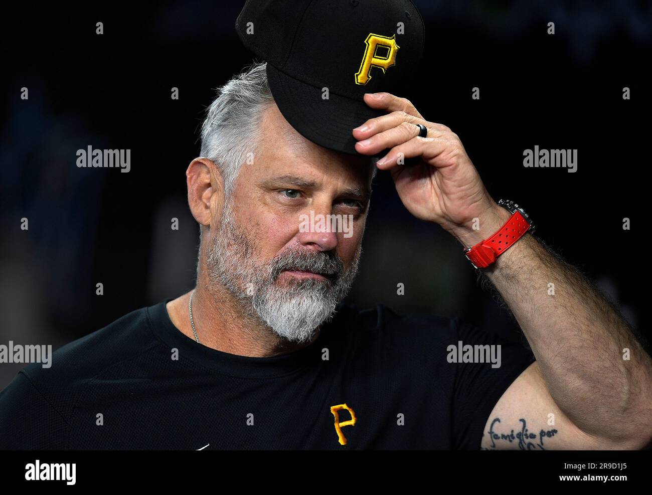 Pittsburgh Pirates manager Derek Shelton waits to play the Miami ...