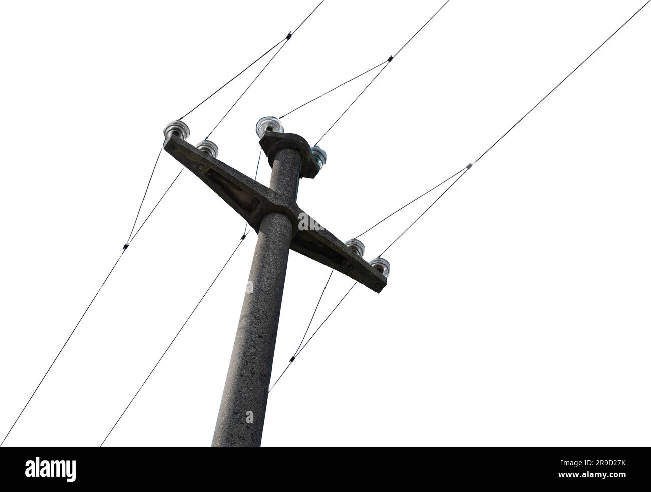 a pole with an electric power line with a transparent background Stock ...